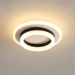 Goeco - Moderne Led Deckenleuchte, 24W 2600LM Schwarz Rund Led Deckenleuchte, Elegantes Design Led Acryl Deckenleuchte, 3000K Warmweiß Deckenleuchte