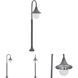 The Living Store Garten-Pollerleuchte E27 120 cm Aluminium Bronzefarben - Außenbeleuchtung - Braun