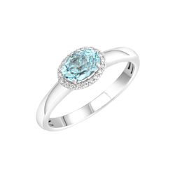 Fingerring Diamonds by Ellen K. "Wei&szlig;gold 585 mit echtem Aquamarin und 36 Diamanten 0,09ct." Gr. 64, wei&szlig;, Fingerringe, Damen, 064 (20,4), 0,09 P1 = bei 10-facher Vergr&ouml;&szlig;erung erkennbare Einschl&uuml;sse, Gold, Fingerring
