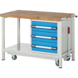 Fahr- und absenkbare Werkbank, Gestellbauweise Serie 8000 eurokraft pro