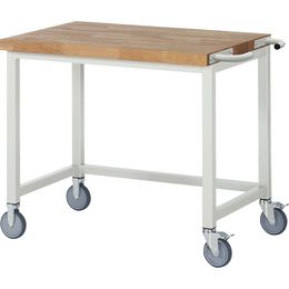 eurokraft pro Fahrbare Werkbank Serie 8000, Gestellbauweise, offenes Rahmengestell, BxT 1000 x 700 mm
