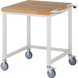 eurokraft pro Fahrbare Werkbank Serie 8000, Gestellbauweise, offenes Rahmengestell, BxT 750 x 900 mm