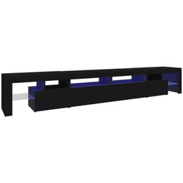 vidaXL - TV-Schrank mit LED-Leuchten Schwarz 260x36,5x40 cm