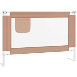 Kleinkind-Bettschutzgitter Taupe 100x25 cm Stoff vidaXL