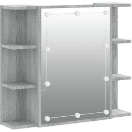 vidaXL - Spiegelschrank mit led Grau Sonoma 70x16,5x60 cm