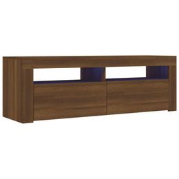 TV-Schrank mit LED-Leuchten Braun Eichen-Optik 120x35x40 cm vidaXL