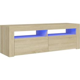 TV-Schrank mit LED-Leuchten Sonoma-Eiche 120x35x40 cm vidaXL