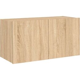 vidaXL - TV-Wandschrank mit LED-Leuchten Sonoma-Eiche 80x35x41 cm