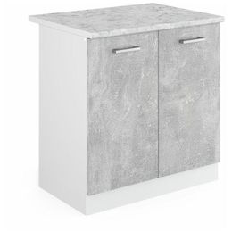 Spülenunterschrank R-Line, Beton, 80 cm , ap Marmor VICCO