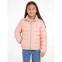 Steppjacke Tommy Hilfiger "U ESSENTIAL LIGHT DOWN JACKET" Gr. 16 (176), rosa (soft rose) Jungen Jacken Kinder bis 16 Jahre mit Logostickerei