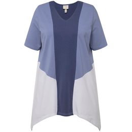 Ulla Popken Shirt Damen Gr&ouml;&szlig;e 9XL/10XL hellblau / dunkelblau / offwhite