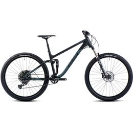 Mountainbike GHOST "Kato FS Essential" Fahrräder Gr. 39cm, 27,5 Zoll (69,85cm), schwarz (dunkelpetrol-schwarz) für Damen und Herren, Kettenschaltung