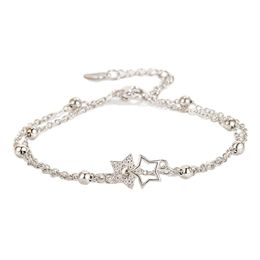 Truyuety Armband Armbänder für Frauen Sterling Silber Armband Frauen Sterne Armband (1-tlg), silberfarben