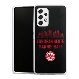 DeinDesign Galaxy A53 5G Handy Silikon H&uuml;lle Case wei&szlig; Handyh&uuml;lle Merchandise European Cup Eintracht Frankfurt Silikon Case