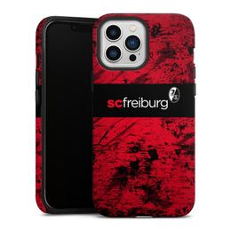 DeinDesign iPhone 13 Pro Max Handy Panzer Handyh&uuml;lle robuste Outdoor H&uuml;lle Schutzh&uuml;lle matt Official Licensed Product Sc Freiburg Logo Tough Case