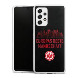 DeinDesign Galaxy A33 5G Handy Silikon H&uuml;lle Case wei&szlig; Handyh&uuml;lle Merchandise European Cup Eintracht Frankfurt Silikon Case