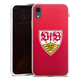 DeinDesign iPhone Xr Handy Silikon H&uuml;lle Case wei&szlig; Handyh&uuml;lle Logo Official Licensed Product Vfb Stuttgart Silikon Case