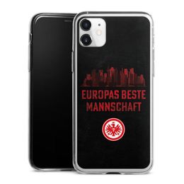 DeinDesign iPhone 11 Handy Slim Case Silikon Handyh&uuml;lle transparent H&uuml;lle extra d&uuml;nn European Cup Eintracht Frankfurt Merchandise Silikon Slim Case