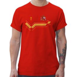 Shirtracer T-Shirt Espana Fanartikel EM, Spanien Wappen 2024 Fussball EM Fanartikel, rot, L, 01 Rot