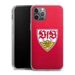 DeinDesign iPhone 12 Pro Max Handy Silikon H&uuml;lle Case transparent Handyh&uuml;lle Vfb Stuttgart Official Licensed Product Logo Silikon Case