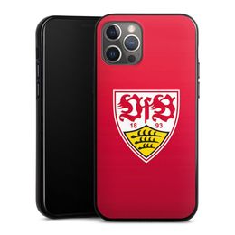 DeinDesign iPhone 12 Pro Handy Silikon H&uuml;lle Case schwarz Handyh&uuml;lle Vfb Stuttgart Official Licensed Product Logo