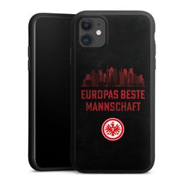 DeinDesign iPhone 11 Handy Premium Silikon H&uuml;lle Handyh&uuml;lle schwarz Case European Cup Eintracht Frankfurt Merchandise Silikon Premium Case
