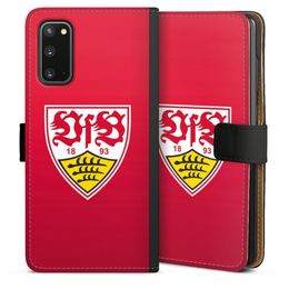 DeinDesign Galaxy S20 Handy Klapph&uuml;lle Handyh&uuml;lle aus Kunst Leder schwarz Flip Case Vfb Stuttgart Official Licensed Product Logo Sideflip mit Lasche