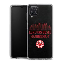 DeinDesign Galaxy A12 Handy Silikon H&uuml;lle Case transparent Handyh&uuml;lle Merchandise European Cup Eintracht Frankfurt Silikon Case