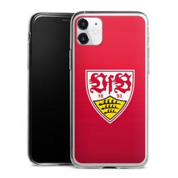 DeinDesign iPhone 11 Handy Slim Case Silikon Handyh&uuml;lle transparent H&uuml;lle extra d&uuml;nn Logo Vfb Stuttgart Official Licensed Product Silikon Slim Case