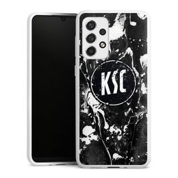 DeinDesign Galaxy A33 5G Handy Silikon H&uuml;lle Case wei&szlig; Handyh&uuml;lle Official Licensed Product Ksc Karlsruher Sc Silikon Case