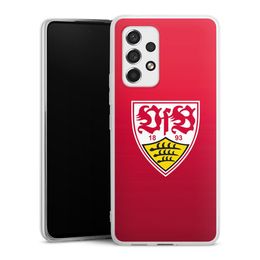 DeinDesign Galaxy A53 5G Handy Silikon H&uuml;lle Case transparent Handyh&uuml;lle Vfb Stuttgart Official Licensed Product Logo Silikon Case