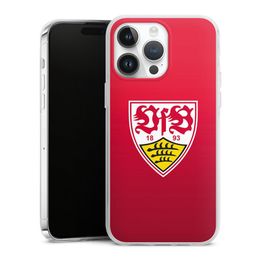 DeinDesign iPhone 14 Pro Max Handy Silikon H&uuml;lle Case transparent Handyh&uuml;lle Logo Official Licensed Product Vfb Stuttgart Silikon Case