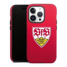 DeinDesign iPhone 14 Pro Handy Panzer Handyh&uuml;lle robuste Outdoor H&uuml;lle Schutzh&uuml;lle matt Logo Official Licensed Product Vfb Stuttgart Tough Case