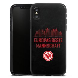 DeinDesign iPhone X Handy Silikon H&uuml;lle Case schwarz Handyh&uuml;lle European Cup Eintracht Frankfurt Merchandise