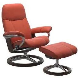 Relaxsessel stressless "Consul" Sessel Gr. Material Bezug, Material Gestell, Ausführung / Funktion, Maße, braun (henna) mit Hocker, Signature Base, Größe L, Gestell Wenge