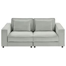 2-Sitzer ATLANTIC HOME COLLECTION "Valan" Sofas Gr. B/H/T: 198 cm x 83 cm x 126 cm, Cord, grau XXL-Sitzfläche, mit Cord-Bezug, frei stellbar, Wellenunterfederung