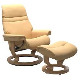 Relaxsessel stressless "Sunrise" Sessel Gr. Material Bezug, Ausführung Funktion, Maße B/H/T, gelb mit Classic Base, Größe L, Gestell Eiche