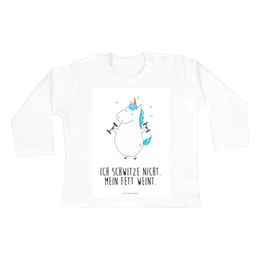 Mr. & Mrs. Panda Mr. & Mrs. Panda Strampler Einhorn Fitness - Weiß - Geschenk, Mädchen, Kleidung, Bio, Unicorn, J (1-tlg), 18-24 Monate Baby Longsleeve