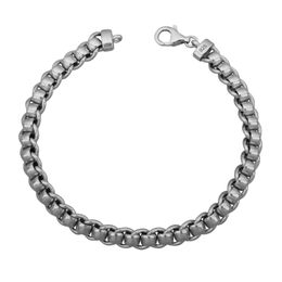 Tony Fein Silberarmband Gliederarmband 925er Silber Bewegliche Kugeln Rhodiniert, Made in Italy, 19 cm