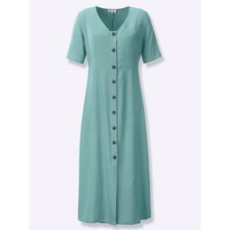 WITT Damen Sommerkleid Kn&ouml;pfe in Horn-Optik, salbei, Gr&ouml;&szlig;e 40