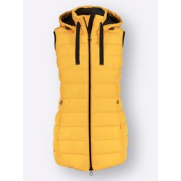 WITT Damen Steppweste mit abzippbarer Kapuze, ocker, Gr&ouml;&szlig;e 50