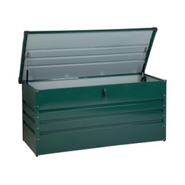 Beliani Auflagenbox Stahl dunkelgrün 132 x 62 cm 132x64x62cm