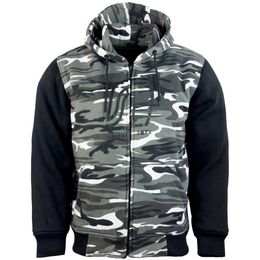 Motorradjacke Roleff "Hoodie" Jacken Gr. 5XL, schwarz-weiß (schneetarn/schwarz ro3350) mit Aramid und Protektoren