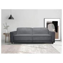 3-Sitzer DOREL HOME "Allie Schlafsofa 225 cm" Sofas Gr. B/H/T: 225cm x 82cm x 84cm, Veloursstoff, grau (anthrazit) Bett-Funktion (108190cm), trendiger Cord o. pflegeleichter Velours