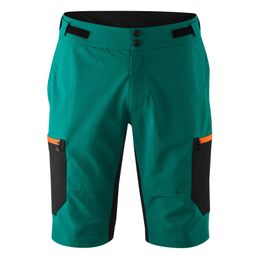 Radhose Gonso "GARZONE" Gr. S, Normalgrößen, grün (dunkelgrün) Herren Hosen Bike-Shorts, Fahrradhose, Sitzpolster und Taschen, Bund flexibel