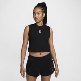 NikeCourt Heritage verkürztes Tennis-Tanktop (Damen) - Schwarz