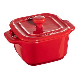 Staub Ceramique XS Mini Cocotte Set 2-tlg, quadratisch, Kirsch-Rot, Keramik