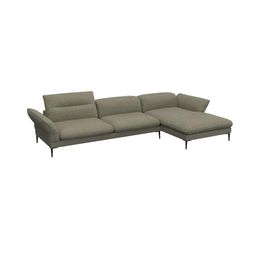 Ecksofa FLEXLUX "Salino, Funktionssofa mit Recamiere, Relaxsofa, Ecksofa", gr&uuml;n (fall gr&uuml;n), B:340cm H:88cm T:182cm, 62% Polyester, 17% Cotton, 14% Viscose, 7% Linen, Sofas, Ecksofa, Sofa mit Arm- und Kopfteil-Verstellungen, Kaltschaum & Stahl-Wellen