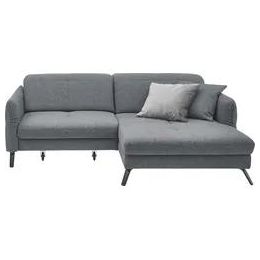 Ecksofa SET ONE BY Musterring "SO 4400 V" Sofas Gr. B/H/T: 259cm x 84cm x 167cm, Struktur weich AMSTERDAM, Recamiere rechts, mit Armteilverstellung-mit Kopfteilverstellung-mit Sitting-Bett motorisch-Kaltschaum, grau (anthrazit) wahlweise mit motorischer Bettfunktion & Kopfverstellung, Fuß schwarz