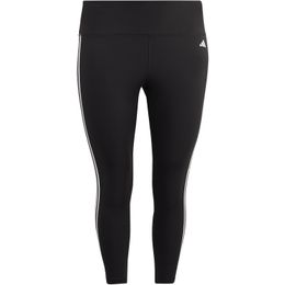Adidas Train Essentials 3-Streifen Tights Damen - schwarz - Gr. 50/52 - Polyester/Elastan